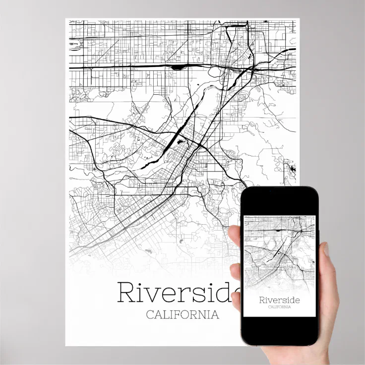Riverside Map - California - City Map Poster | Zazzle