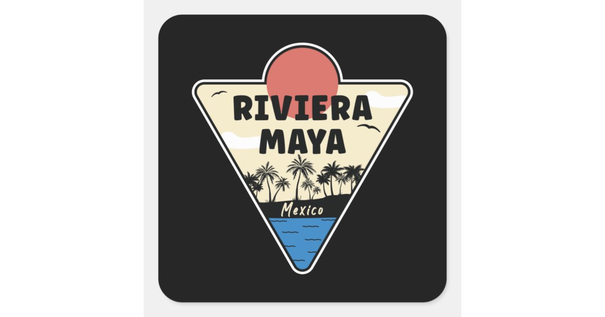 Riviera Maya Mexico Seashore Square Sticker | Zazzle