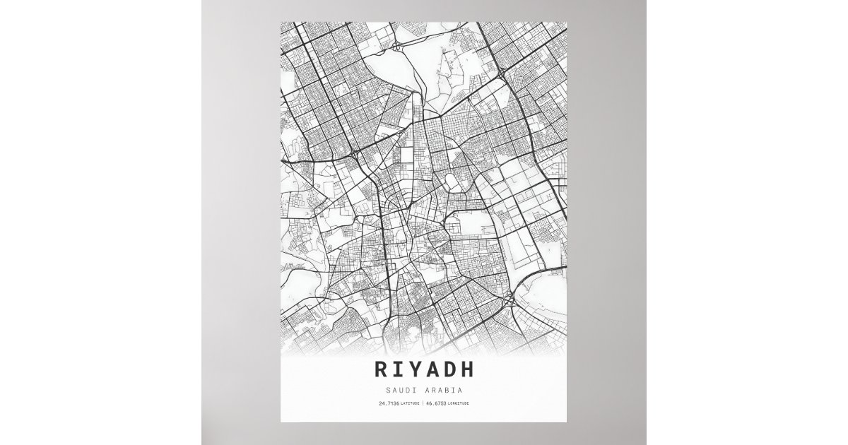 Riyadh City Map Poster | Zazzle