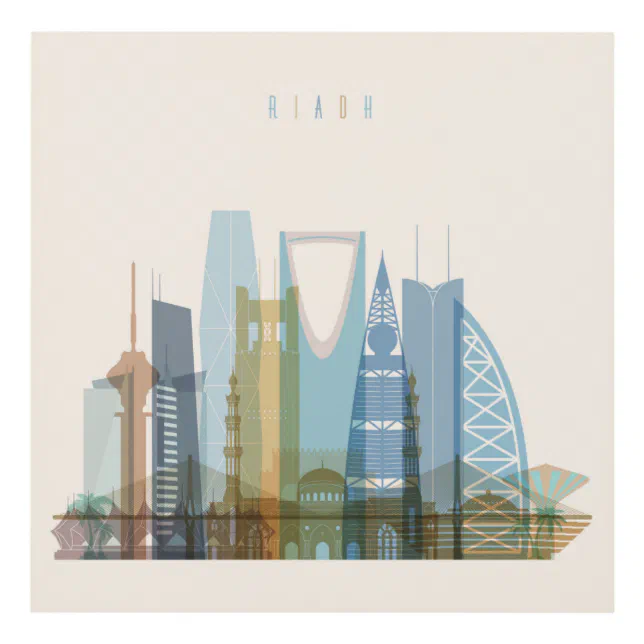 Riyadh, Saudi Arabia | City Skyline Panel Wall Art | Zazzle