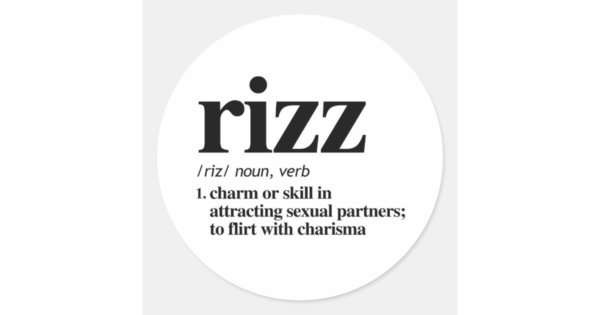 Rizz Definition Classic Round Sticker | Zazzle