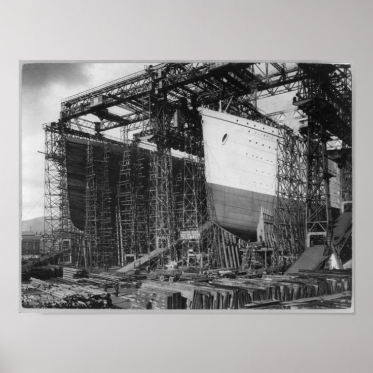 RMS OLYMPIC & TITANIC - Bows - Construction Poster | Zazzle