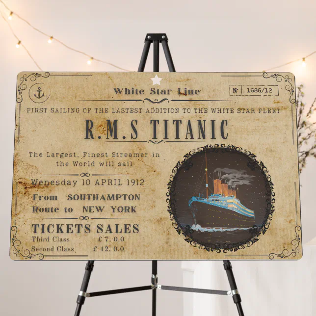 RMS TITANIC BOARDING ADVERSTING FOAM BOARD | Zazzle