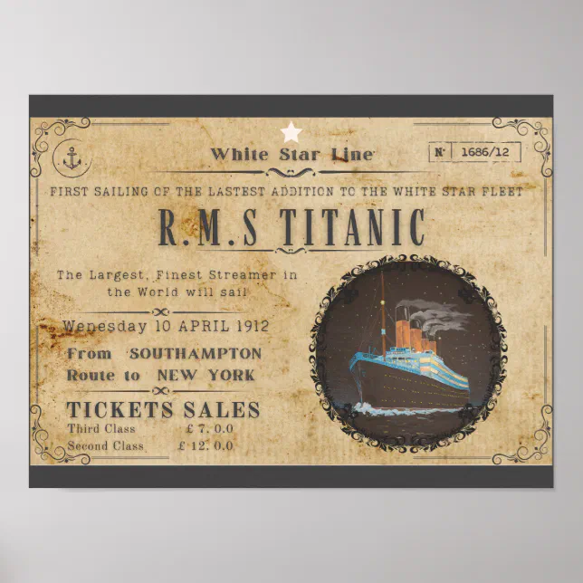 RMS TITANIC BOARDING ADVERSTING POSTER | Zazzle