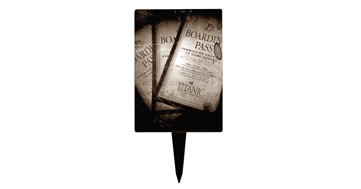 RMS Titanic Boarding Passes Cake Topper | Zazzle