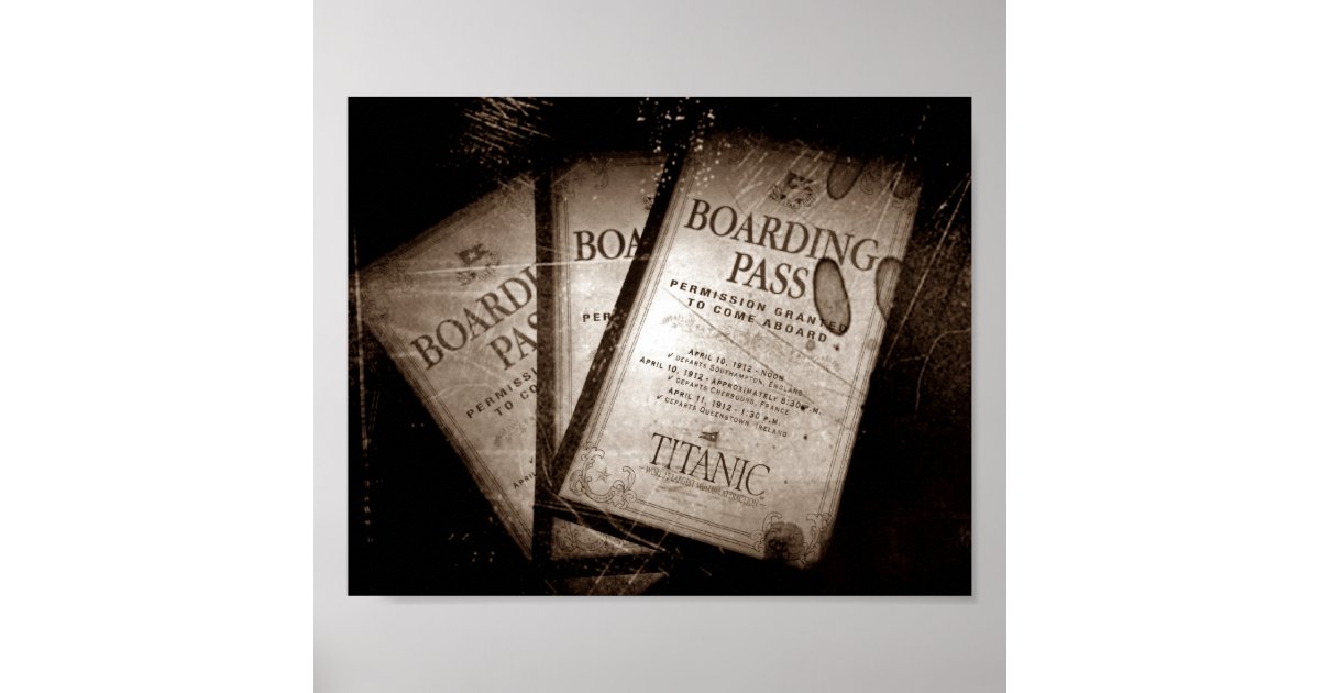 RMS Titanic Boarding Passes Poster | Zazzle