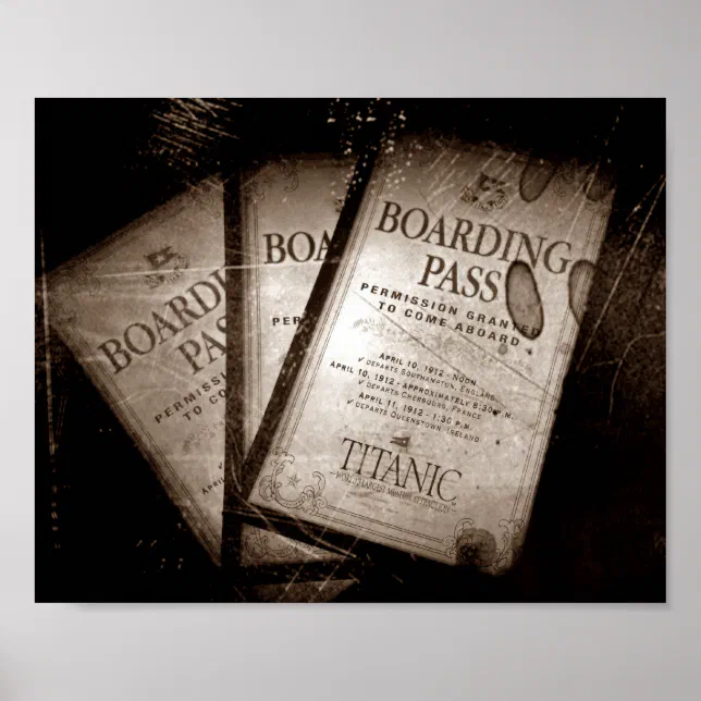 RMS Titanic Boarding Passes Poster | Zazzle