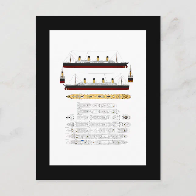 RMS Titanic Drawing and Diagram Postcard | Zazzle