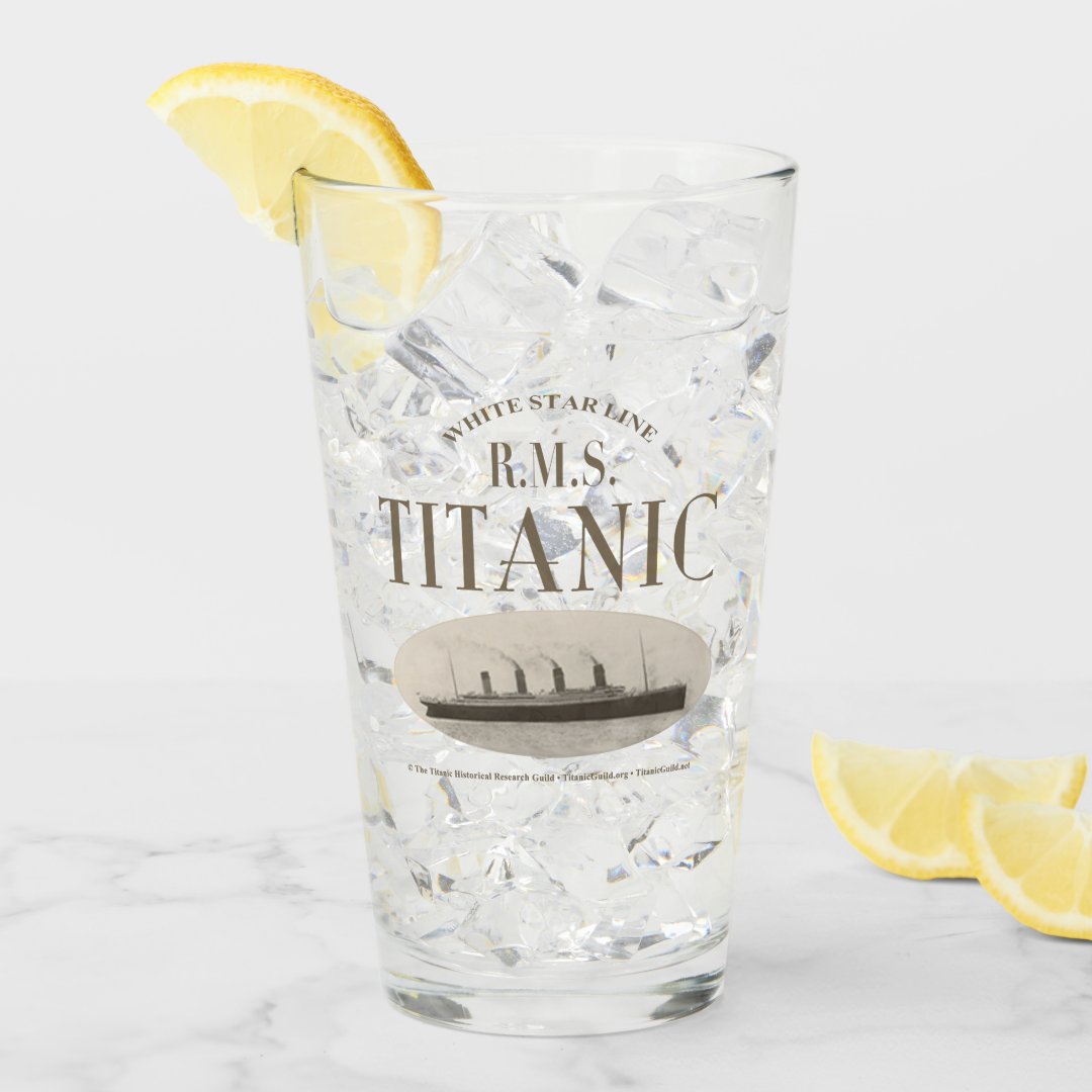 RMS Titanic Ghost Ship Sepia Glass Cup | Zazzle