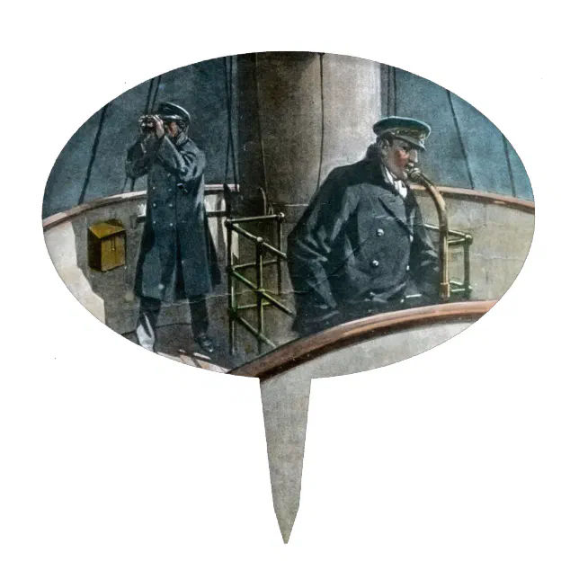 RMS Titanic Iceberg Ahead! Vintage Magic Lantern Cake Topper | Zazzle