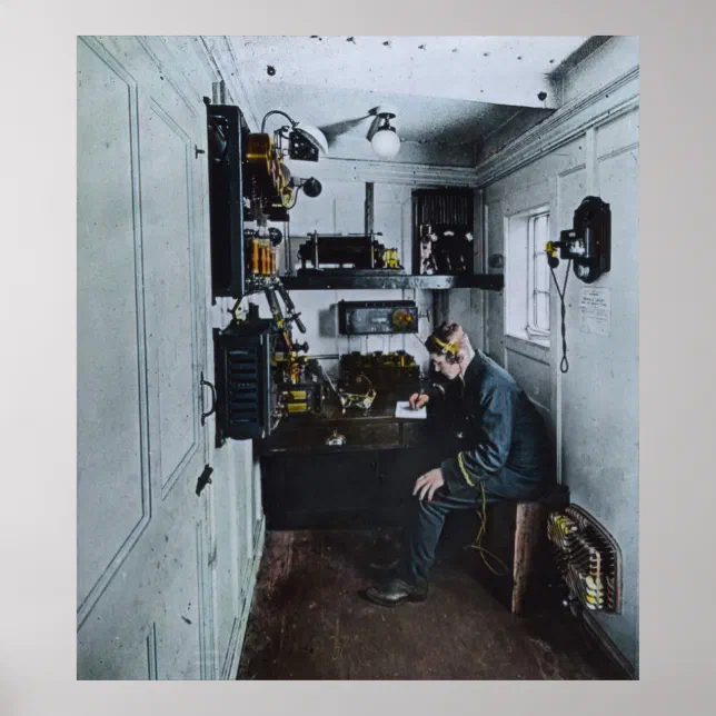 RMS Titanic Radio Operator SOS Poster | Zazzle