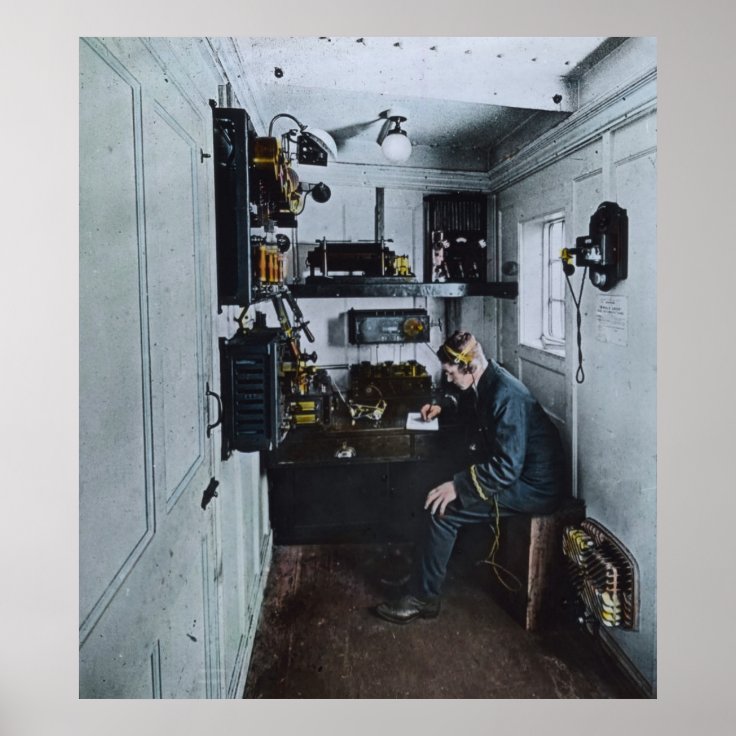 RMS Titanic Radio Operator SOS Poster | Zazzle