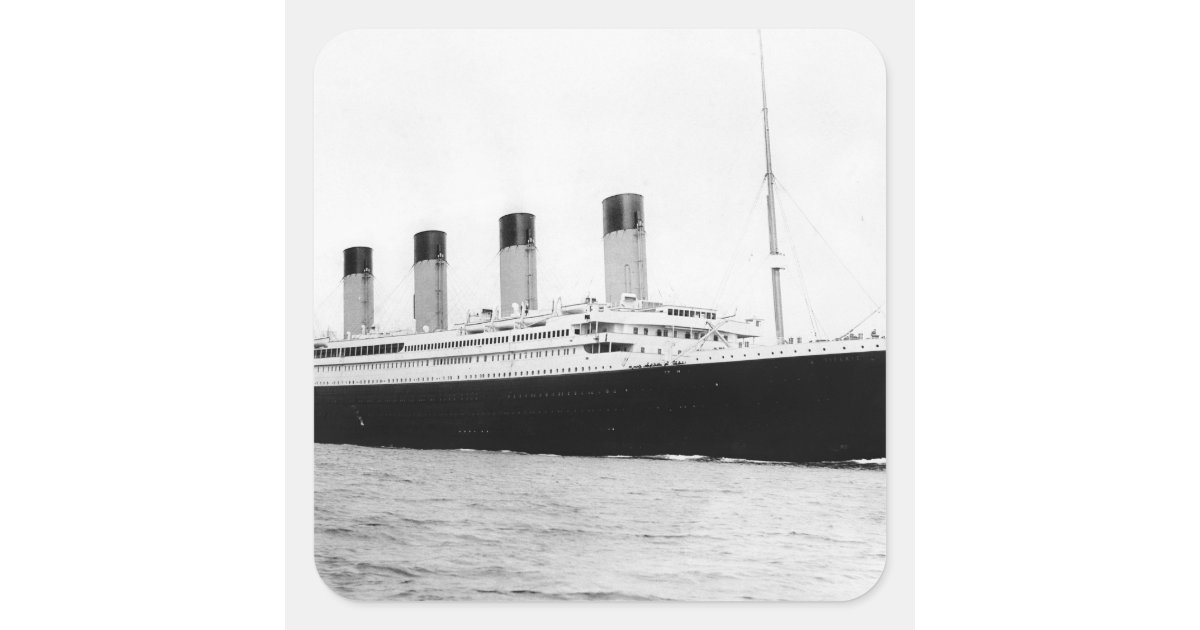 RMS Titanic Square Sticker | Zazzle