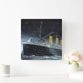 RMS Titanic Square Wall Clock | Zazzle