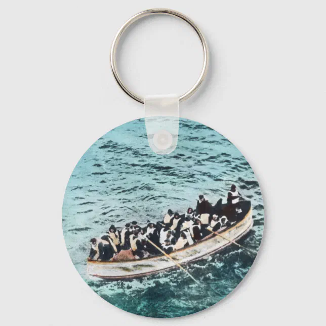 RMS Titanic Survivors in Lifeboats Vintage Keychain | Zazzle