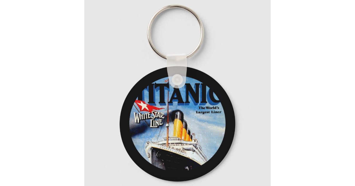 RMS Titanic Travel Ad Keychain | Zazzle