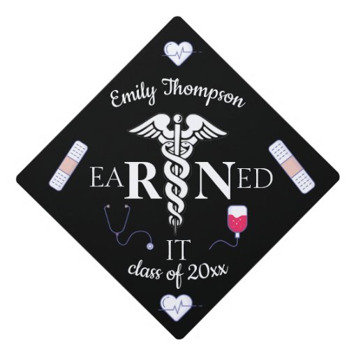 RN Earned it Graduation Cap Topper | Zazzle