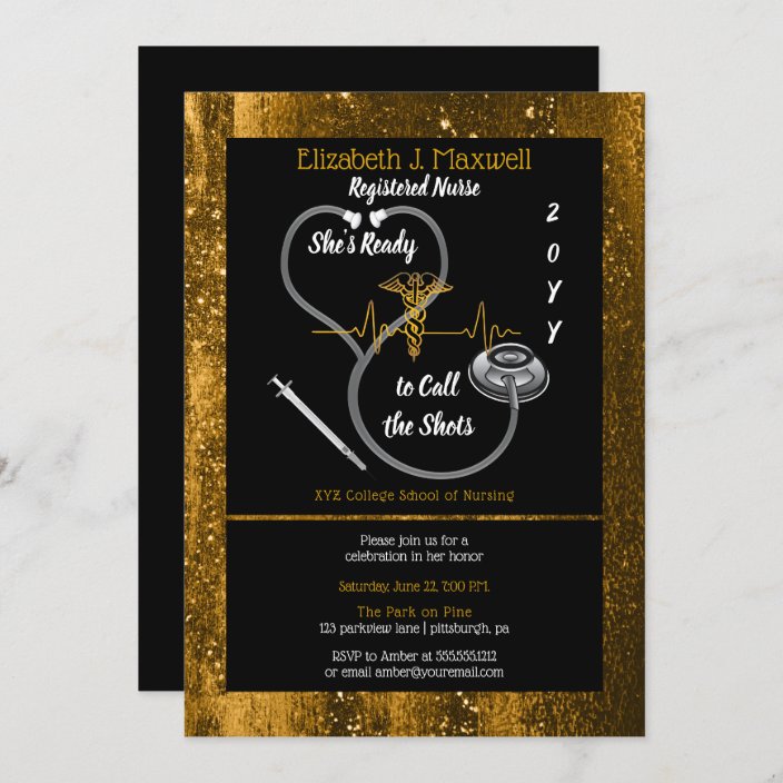 RN Graduation Party She's Ready to Call the Shots Invitation | Zazzle.com