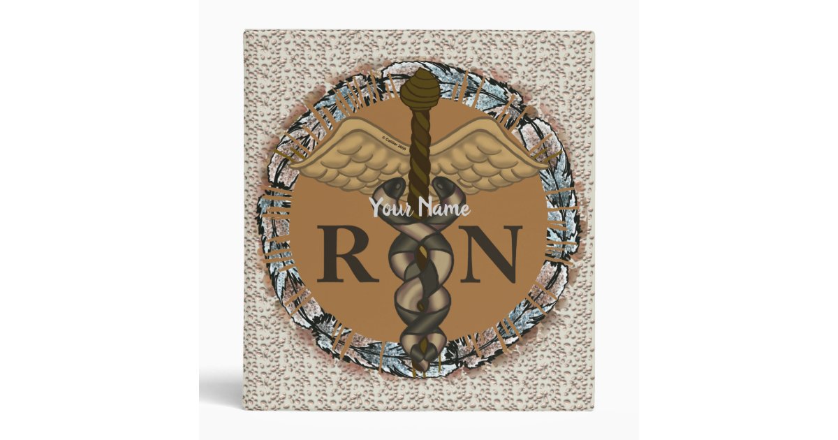 RN Nurse Caduceus binder | Zazzle