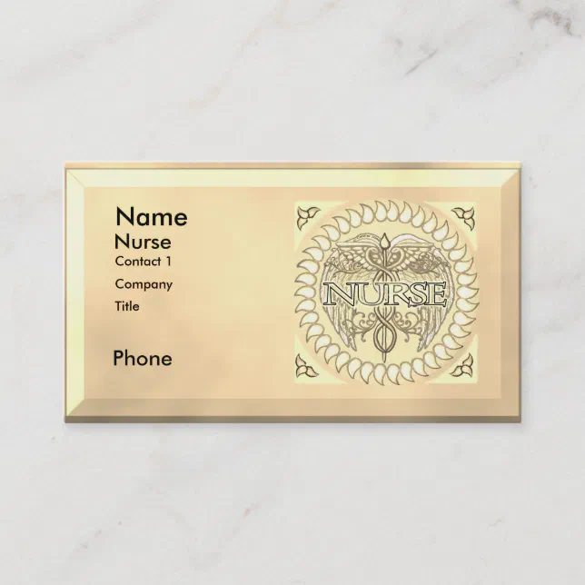 RN Nurse Caduceus Business Card | Zazzle