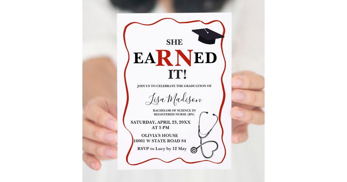 RN Nurse Graduation Party Invitation | Zazzle