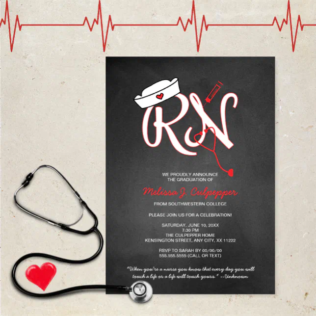 RN nurse graduation party pinning ceremony invites | Zazzle