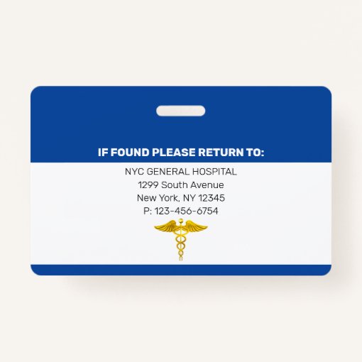 RN Nurse | Hospital Medical Employee Photo ID Badge | Zazzle