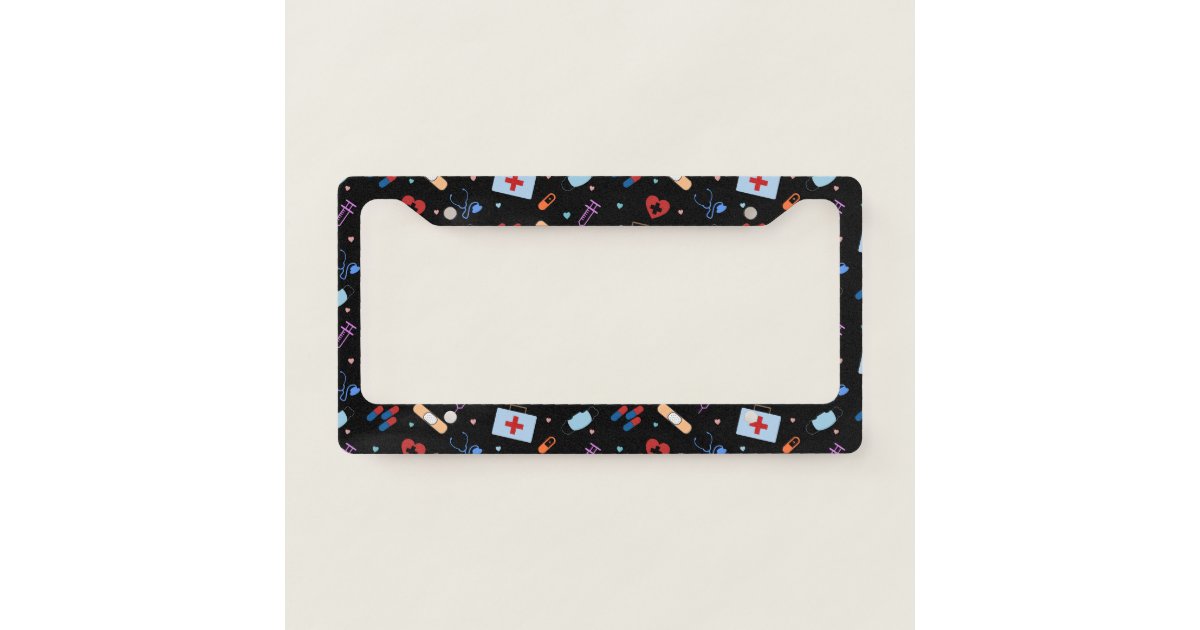 RN Nurse Nursing Student | Doctor Medical Pattern License Plate Frame ...