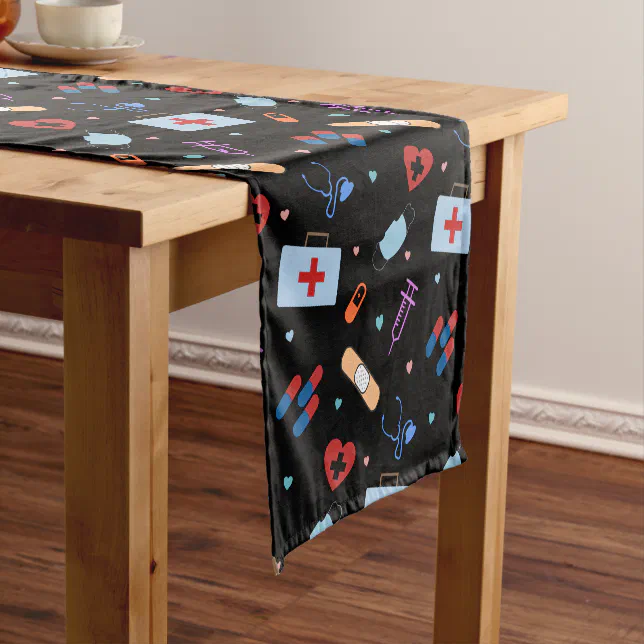 RN Nurse Nursing Student | Doctor Medical Pattern Short Table Runner ...