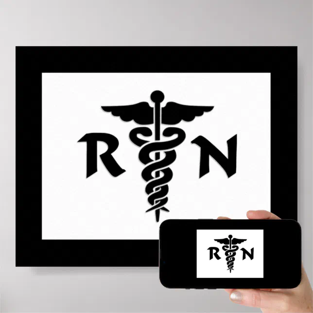 RN Nurses and Medical Symbol Poster | Zazzle