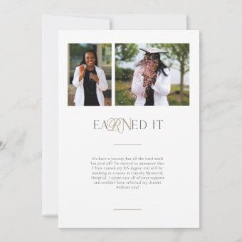 RN Nursing Degree Graduation Announcement Card | Zazzle