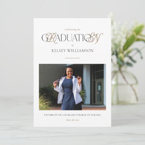 RN Nursing Degree Graduation Announcement Card | Zazzle