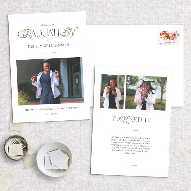 RN Nursing Degree Graduation Announcement Card | Zazzle