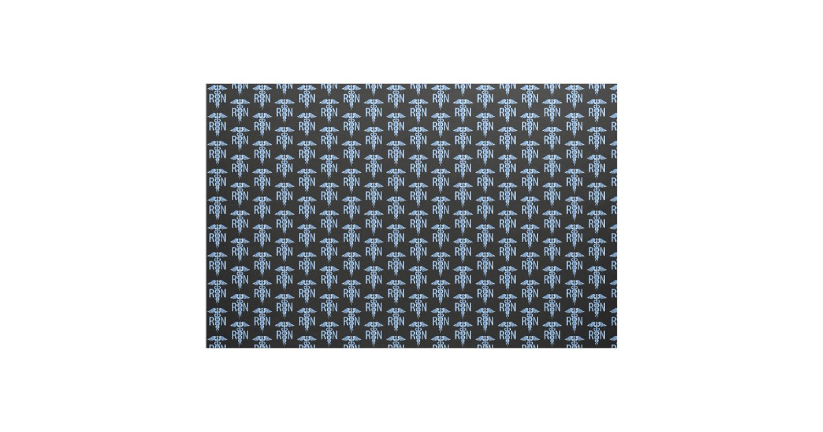 RN Registered Nurse - Blue Pattern Fabric | Zazzle