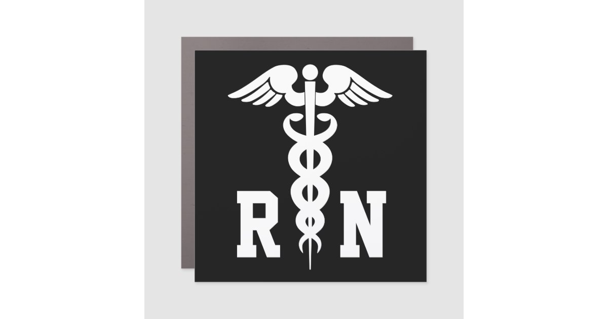 RN Registered Nurse Caduceus Medical Symbol Car Magnet | Zazzle