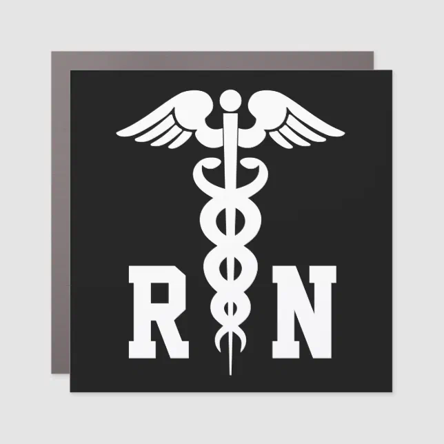 RN Registered Nurse Caduceus Medical Symbol Car Magnet | Zazzle