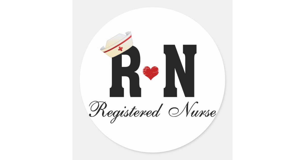 RN Registered Nurse Classic Round Sticker | Zazzle