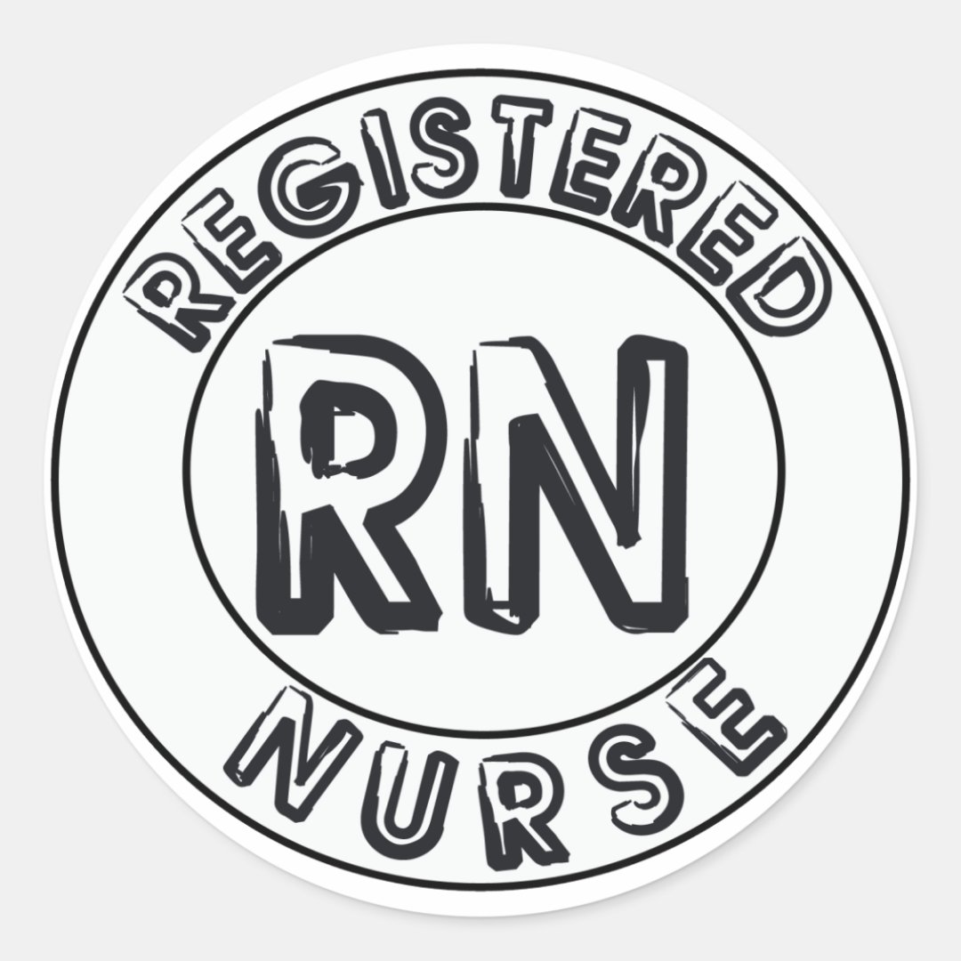 RN REGISTERED NURSE LOGO BADGE CLASSIC ROUND STICKER | Zazzle