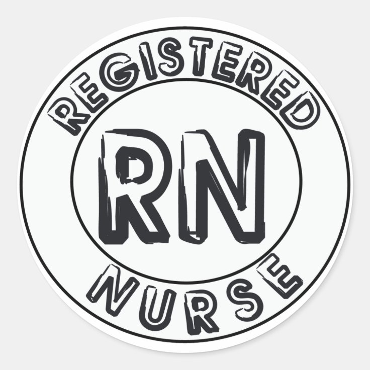 RN REGISTERED NURSE LOGO BADGE CLASSIC ROUND STICKER | Zazzle