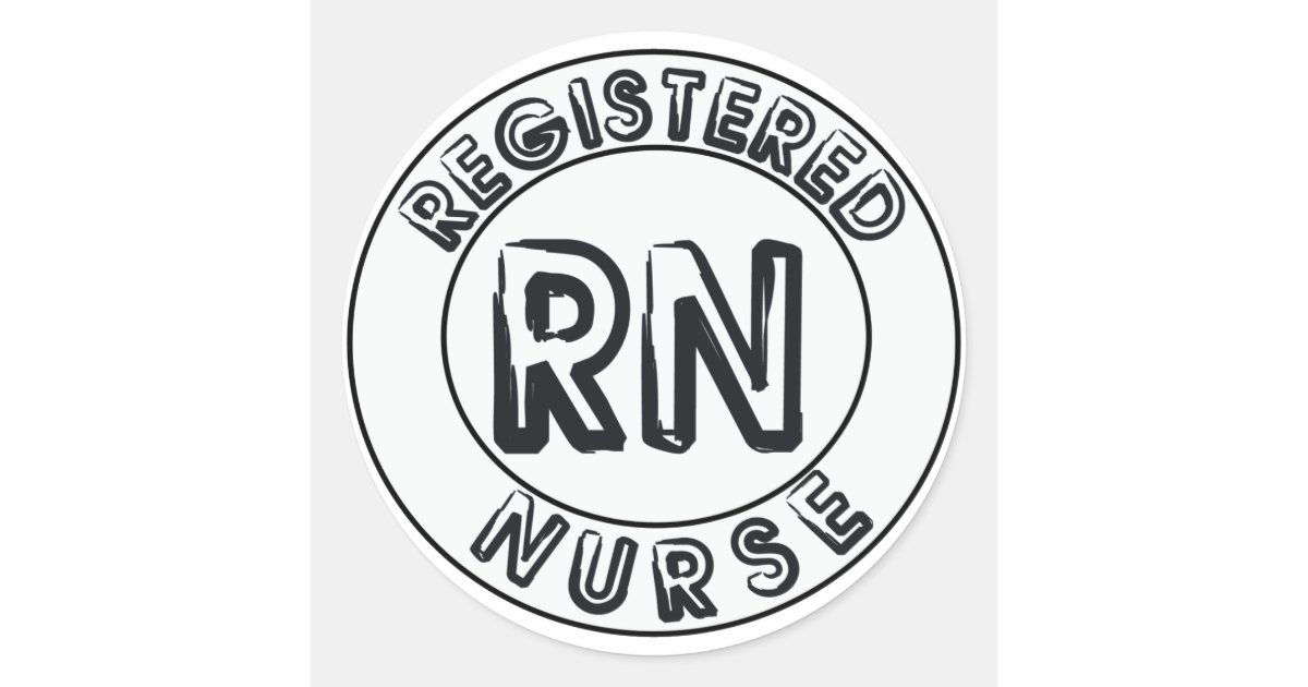 RN REGISTERED NURSE LOGO BADGE CLASSIC ROUND STICKER | Zazzle