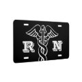 RN registered nurse medical caduceus symbol License Plate | Zazzle