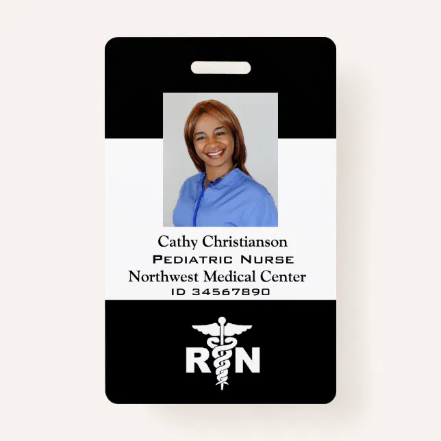 RN Registered Nurse Name Badge Scanner Code | Zazzle