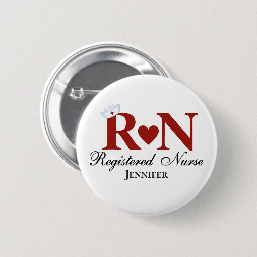 RN Registered Nurse Pinback Button | Zazzle