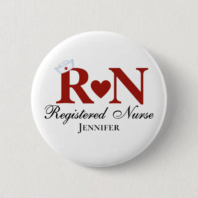 RN Registered Nurse Pinback Button | Zazzle