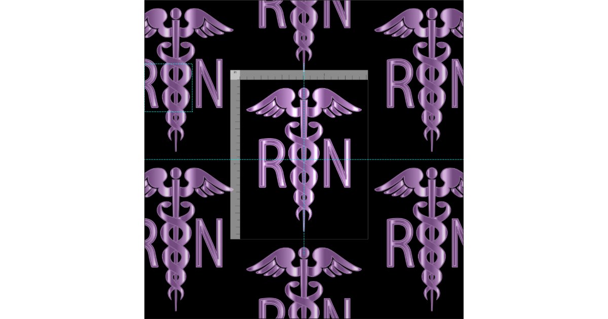 RN Registered Nurse - Purple Pattern Fabric | Zazzle
