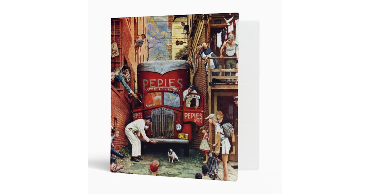 Road Block by Norman Rockwell Binder | Zazzle