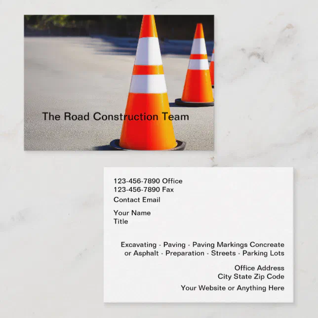 Road Construction Asphalt And Concrete Business Card | Zazzle