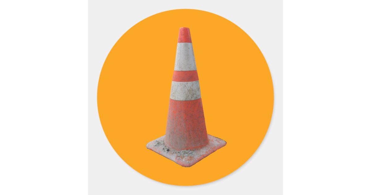 Road Construction Pylon Series Classic Round Sticker | Zazzle