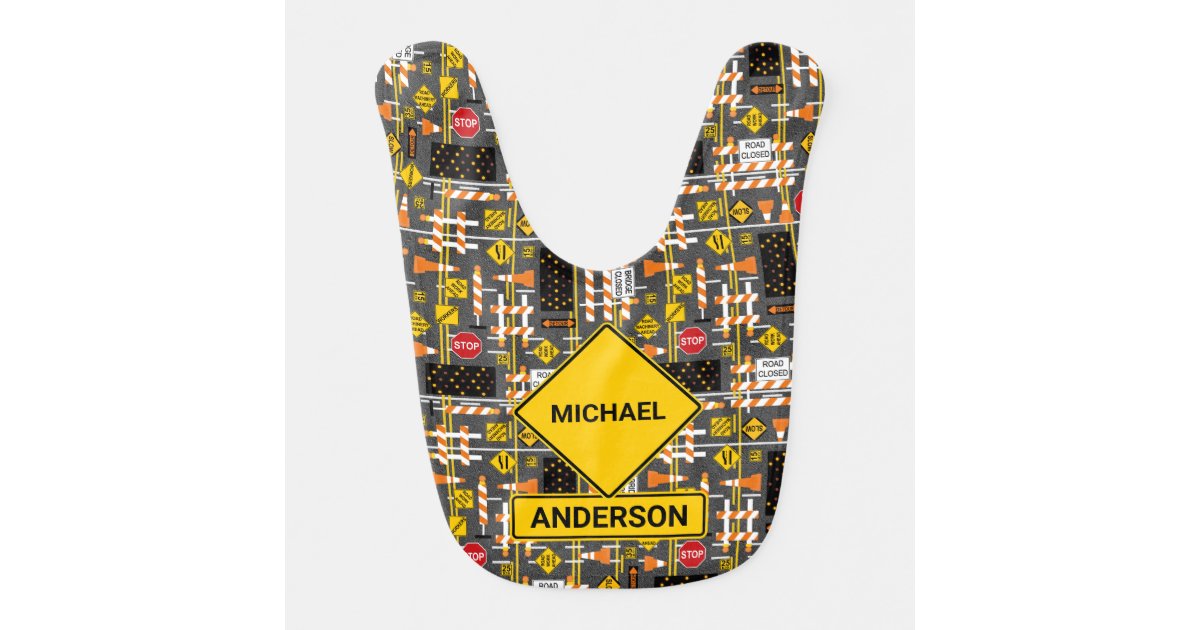 Road Construction Signs Baby Bib | Zazzle