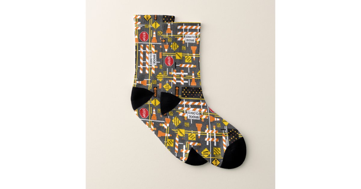 Road Construction Signs Socks | Zazzle
